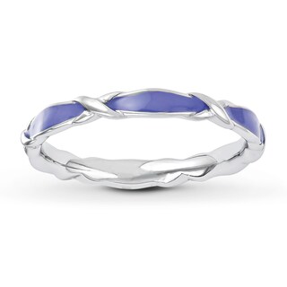 Stackable Ring Purple Enamel Sterling Silver | Kay
