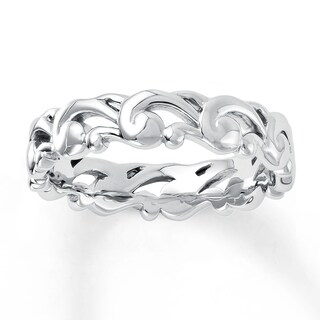 Stackable Ring Scroll Design Sterling Silver | Kay