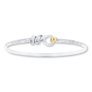 Bangle Bracelet Sterling Silver & 14K Yellow Gold | Kay