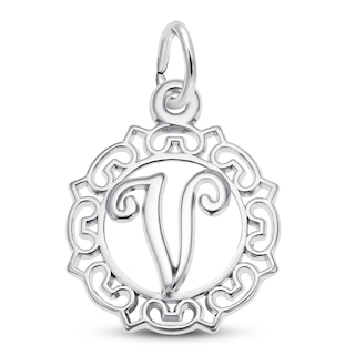 Letter V Charm Sterling Silver | Kay