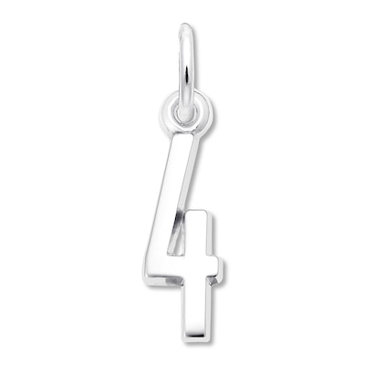 Number 4 Charm Sterling Silver | Kay