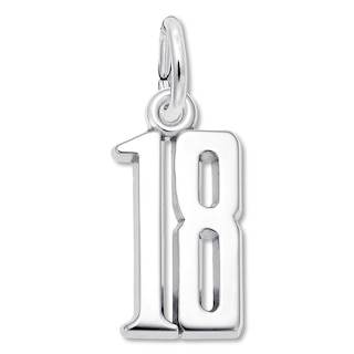 Number 18 Charm Sterling Silver | Kay