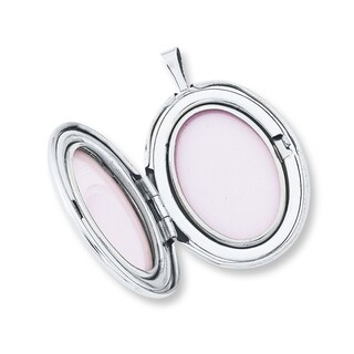 Oval Locket Necklace Flower Sterling Silver | Kay