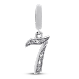 True Definition Number 7 Charm with Diamonds Sterling Silver | Kay