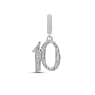 True Definition Number 10 Charm with Diamonds Sterling Silver | Kay