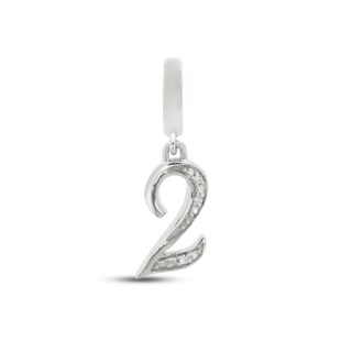True Definition Number 2 Charm with Diamonds Sterling Silver | Kay