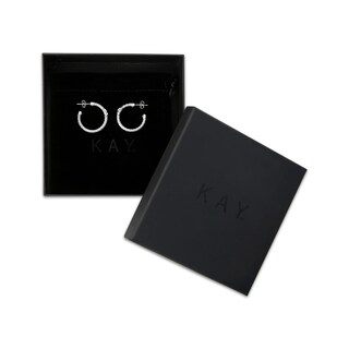 Braided Cuff Hoop Earrings 30mm Sterling Silver | Kay