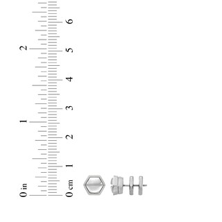 Men's Hexagon Stud Earrings Stainless Steel | Kay