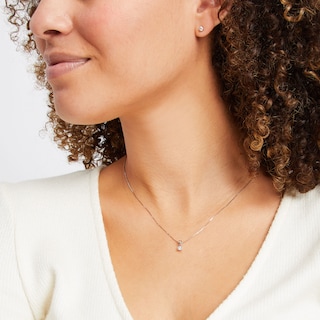 Diamond Solitaire Gift Set 1/2 ct tw 10K White Gold 18" (J/I3) | Kay