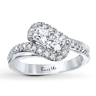 Ever Us Ring 1 ct tw Princess/Round-cut Diamonds 14K White Gold | Kay
