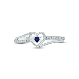 Blue Lab-Created Sapphire Heart Promise Ring Sterling Silver | Kay