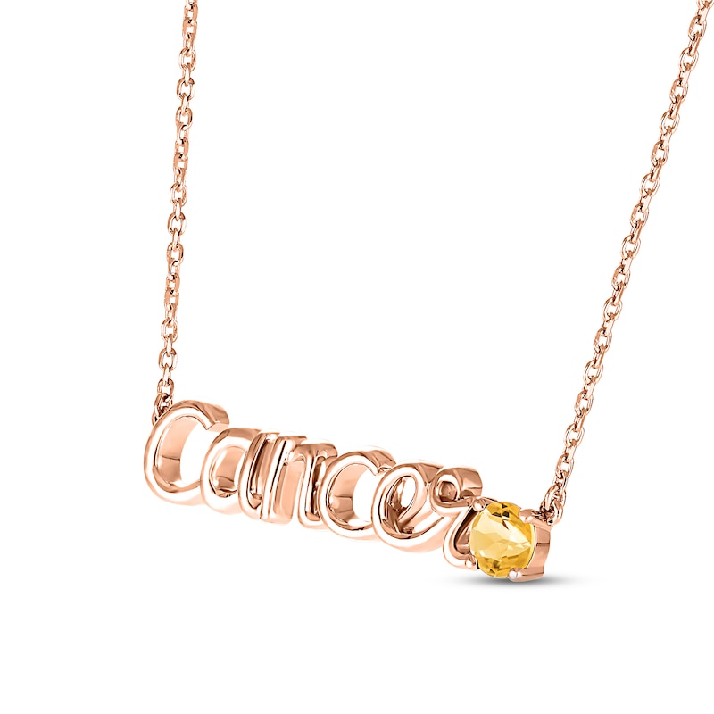 Citrine Zodiac Cancer Necklace 10K Rose Gold 18" | Kay
