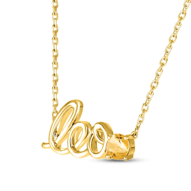 Citrine Zodiac Leo Necklace 10K Yellow Gold 18" | Kay