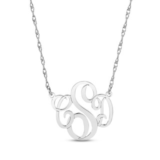 Monogram Double Loop Necklace Sterling Silver 18" | Kay