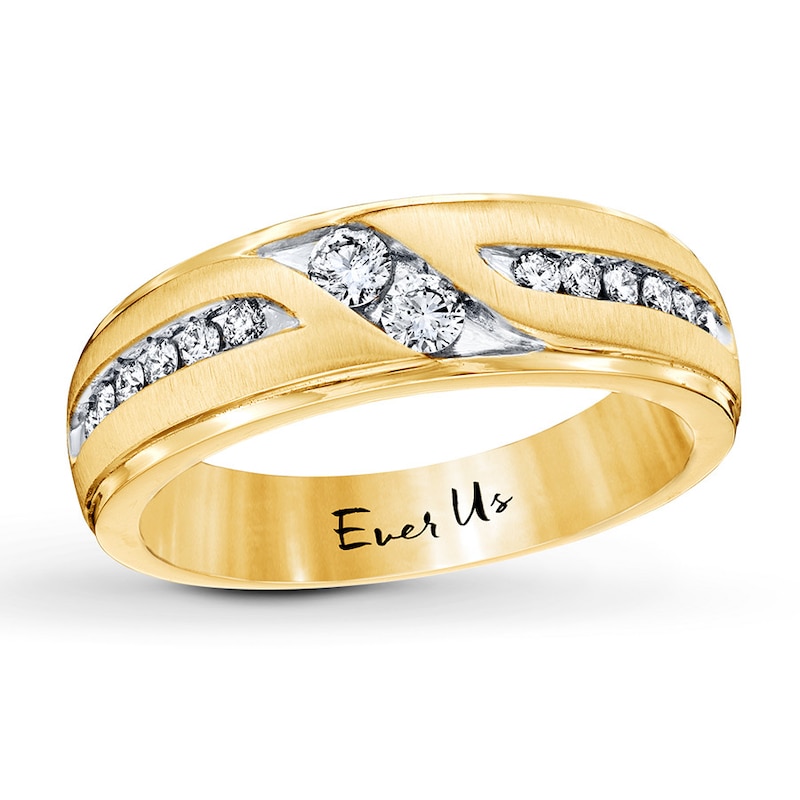 Ever Us Men's Two-Stone Ring 1/2 ct tw Diamonds 14K Yellow Gold | Kay