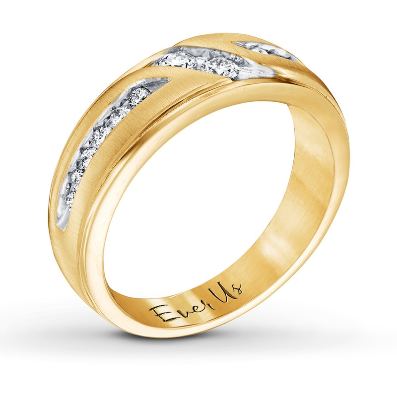 Ever Us Men's Two-Stone Ring 1/2 ct tw Diamonds 14K Yellow Gold | Kay