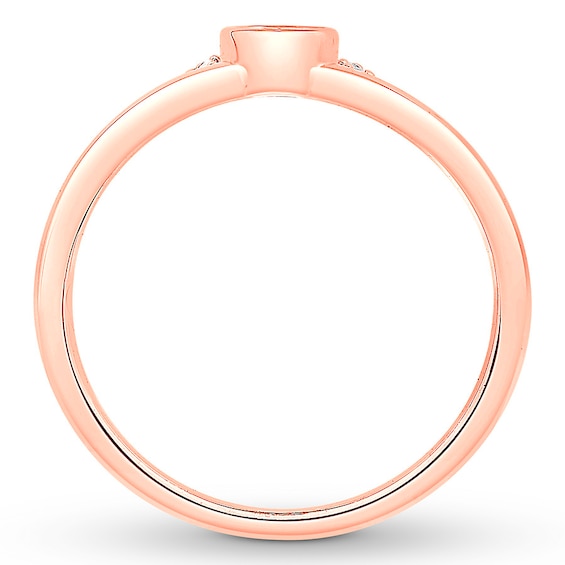 Emmy London Diamond Ring 1/8 ct tw Round-cut 10K Rose Gold | Womens ...