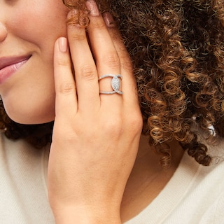 Multi-Diamond Marquise Ring 1/3 ct tw Round-cut 10K White Gold | Kay