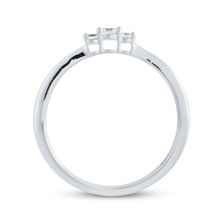 Diamond Three-Stone Stackable Ring 1/10 ct tw 10K White Gold | Kay