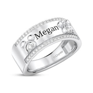 Disney Treasures Mickey & Minnie Mouse Diamond Ring 1/4 ct tw Sterling ...