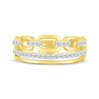 Diamond Chain Link Faux-Stack Ring 1/4 ct tw 10K Yellow Gold | Kay