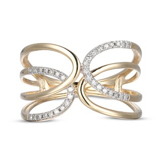 Diamond Looping Fashion Ring 1/10 ct tw 10K Yellow Gold | Kay
