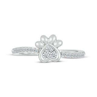 Diamond Paw Print Ring 1/6 ct tw Sterling Silver | Kay