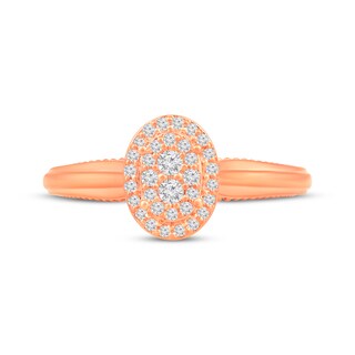 Multi-Diamond Oval Promise Ring 1/5 ct tw 10K Rose Gold | Kay