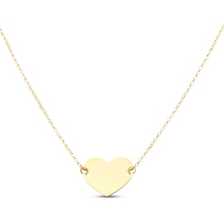 Engravable Heart Necklace 10K Yellow Gold 18" | Kay