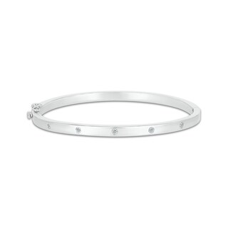 Diamond Five-Stone Bangle Bracelet 1/6 ct tw Sterling Silver | Kay
