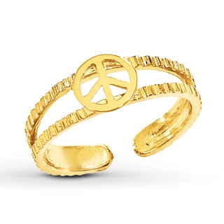 Peace Sign Toe Ring 14K Yellow Gold | Kay