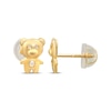 Children's Teddy Bear Cubic Zirconia Stud Earrings 14K Yellow Gold | Kay