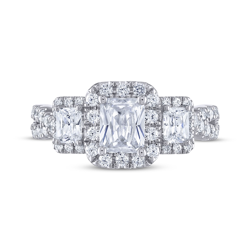 THE LEO Legacy Lab-Grown Diamond Emerald-Cut Three-Stone Engagement ...