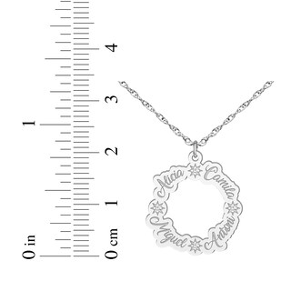 Family Name Loop Necklace with Diamond Accents 14K White Gold 18" | Kay