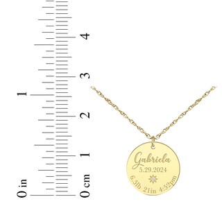 Baby Stats Disc Diamond Accent Necklace 10K Yellow Gold 18" | Kay