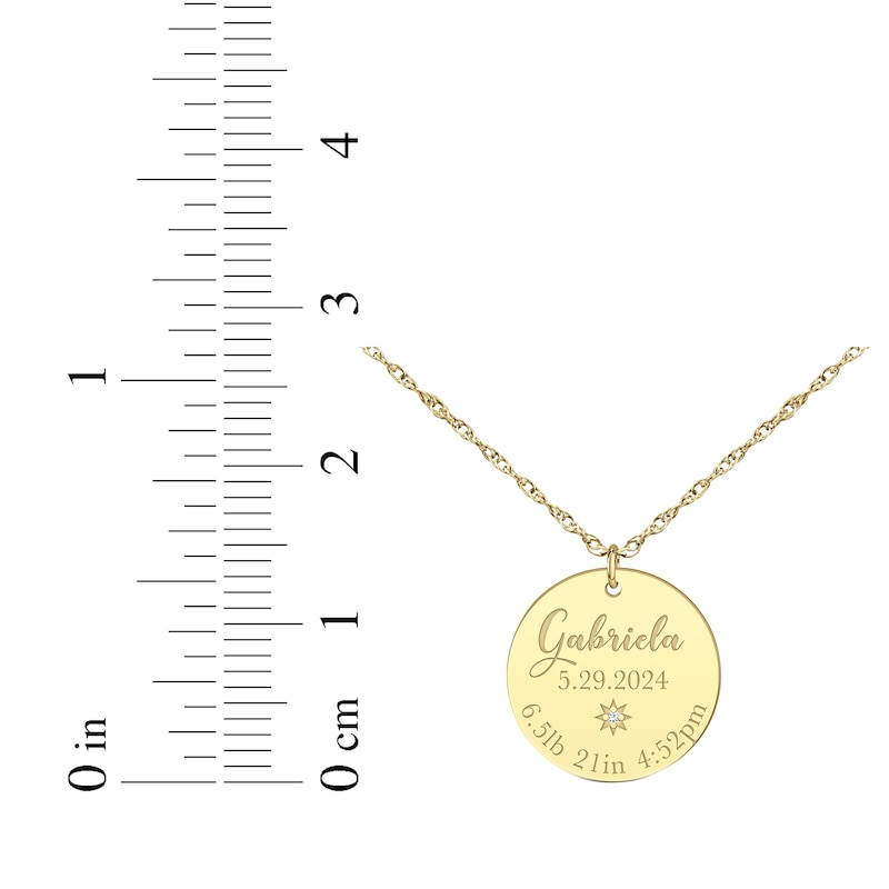 Baby Stats Disc Diamond Accent Necklace 10K Yellow Gold 18" | Kay