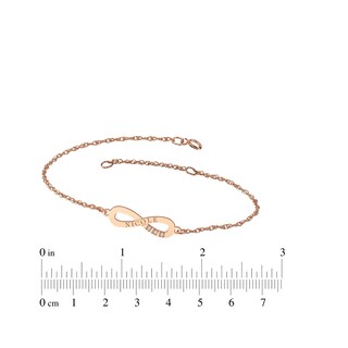 Engravable Infinity Symbol Diamond Accent Name Bracelet 14K Rose Gold 7 ...