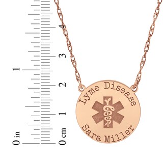 Medical Alert Notification Necklace 14K Rose Gold 18" | Kay