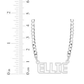 Stenciled Name Curb Chain Necklace Sterling Silver 18" | Kay