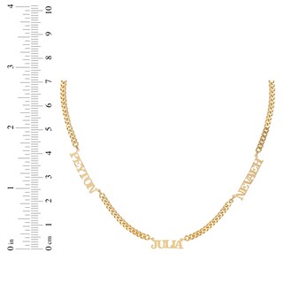 Three-Name Curb Chain Necklace 14K Yellow Gold 18" | Kay