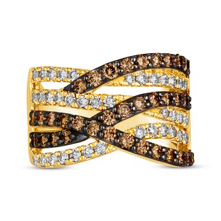 Le Vian Chocolate Diamond Crossover Ring 1 5/8 ct tw 14K Honey Gold | Kay