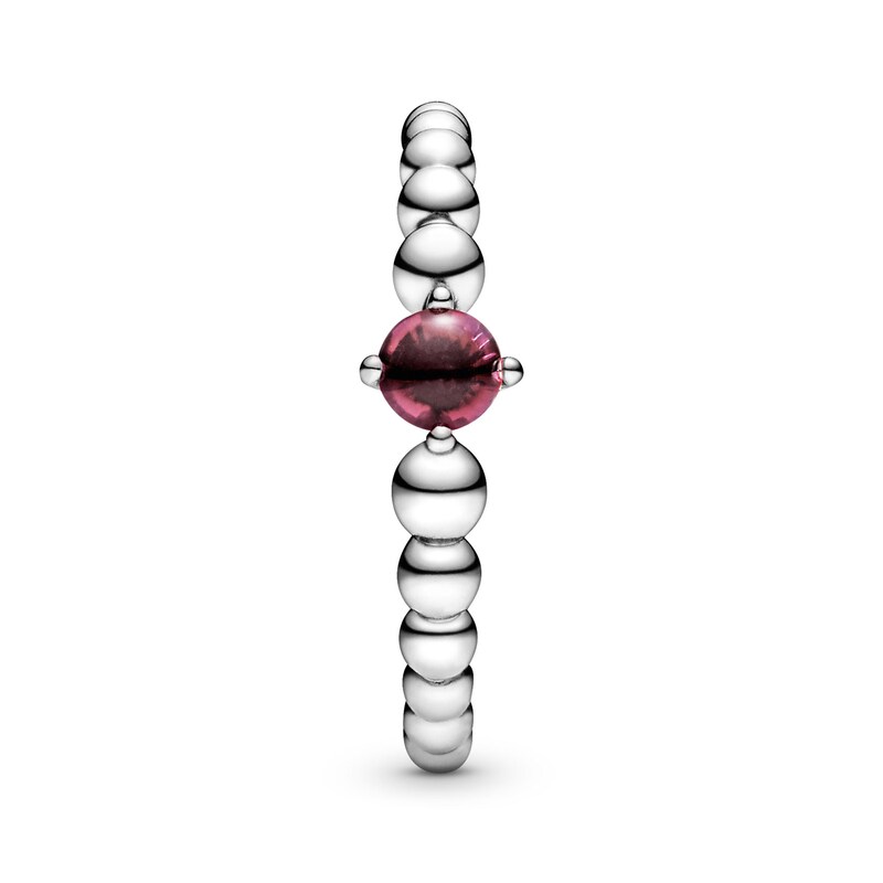 PANDORA String of Beads Ring Natural Blazing Red Topaz Sterling Silver ...