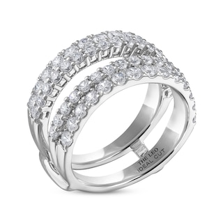 THE LEO Ideal Cut Round-Cut Diamond Enhancer Ring 1-3/4 ct tw 14K White ...