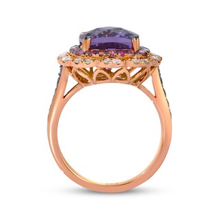 Le Vian Cushion-Cut Amethyst & Pink Tourmaline Ring 5/8 ct tw 14K ...