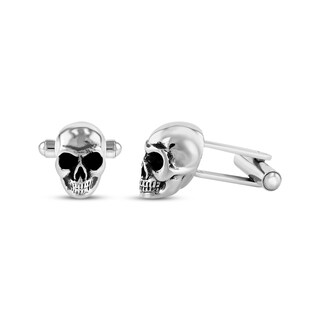 Skull Cufflinks Stainless Steel & Black Ion Plating | Kay
