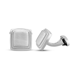 Brushed Cushion Cufflinks Stainless Steel | Kay