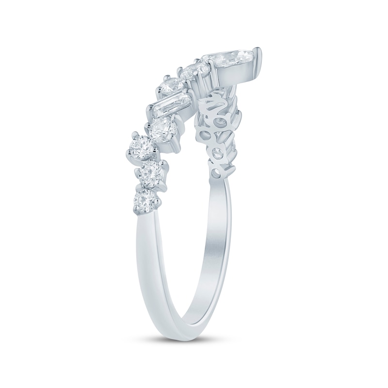 Lab-Grown Diamonds Round, Pear & Baguette-Cut Contour Anniversary Ring ...