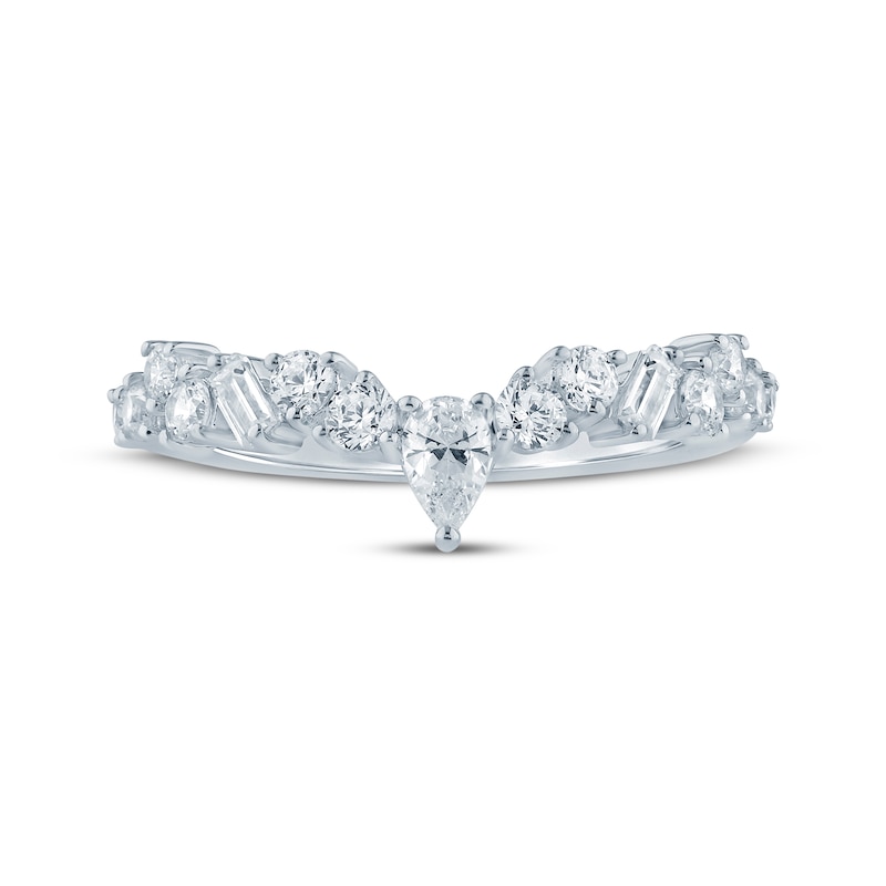 Lab-Grown Diamonds Round, Pear & Baguette-Cut Contour Anniversary Ring ...
