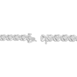 Diamond XO Link Bracelet 1/20 ct tw Sterling Silver 7" | Kay