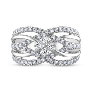 THE LEO Diamond Multi-Row Crossover Ring 1 ct tw 14K White Gold | Kay